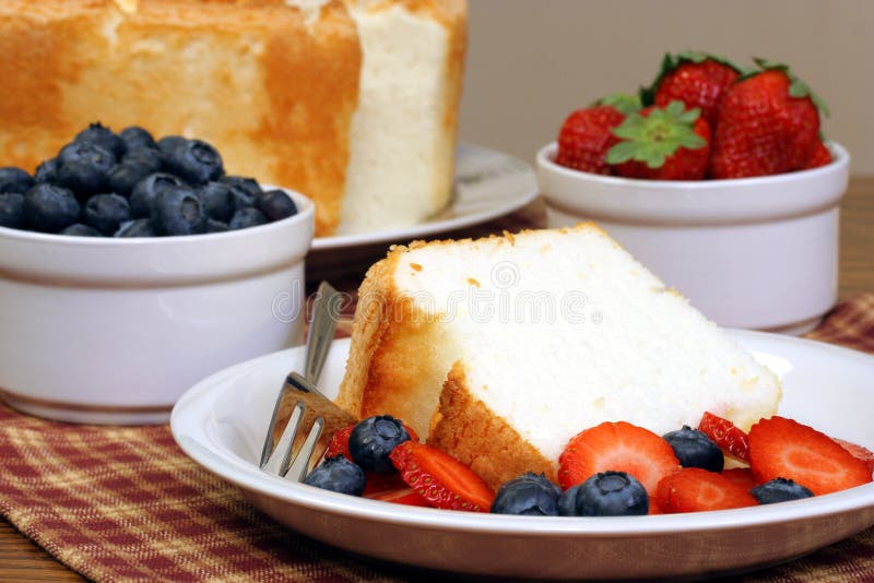 Angel food cake stock image. Image of blueberries, blue - 18578527