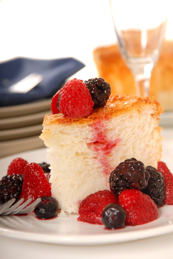 Angel Food Cake stock photo. Image of strawberry, fruit - 8638318
