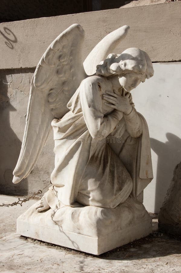 Angel gathered in prayer stock photo. Image of white - 234111154