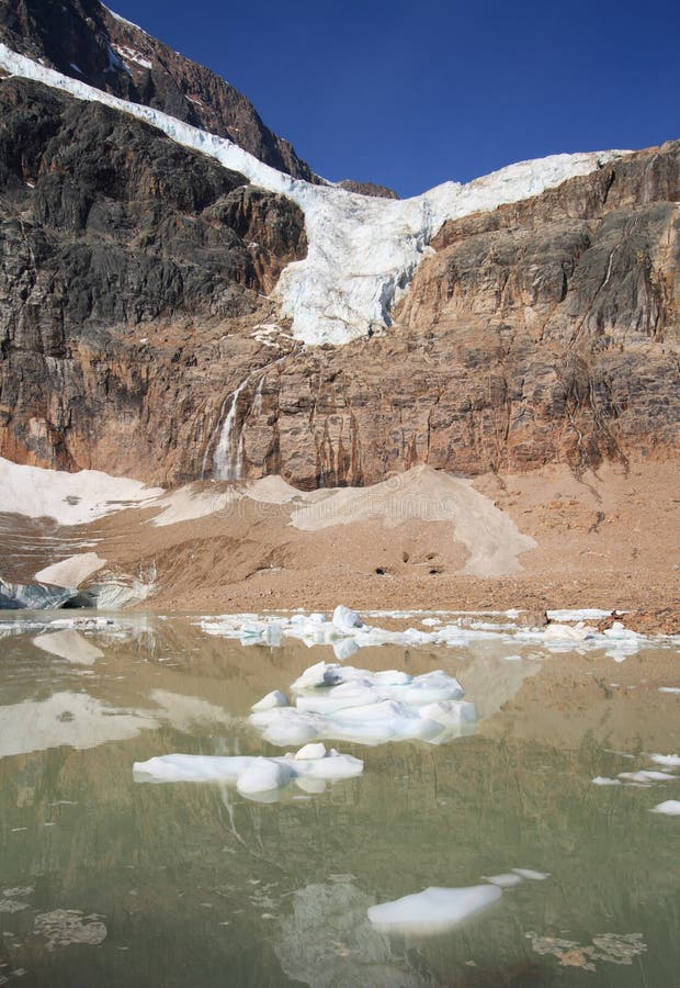 Angel Glacier and Cavell Pond Stock Photo - Image of pond, scenic: 11053776