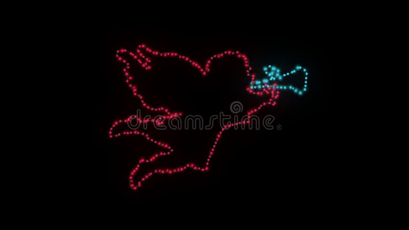 Angel Glitter Neon Light Bulb Glow Effect Loop Animation Video ...
