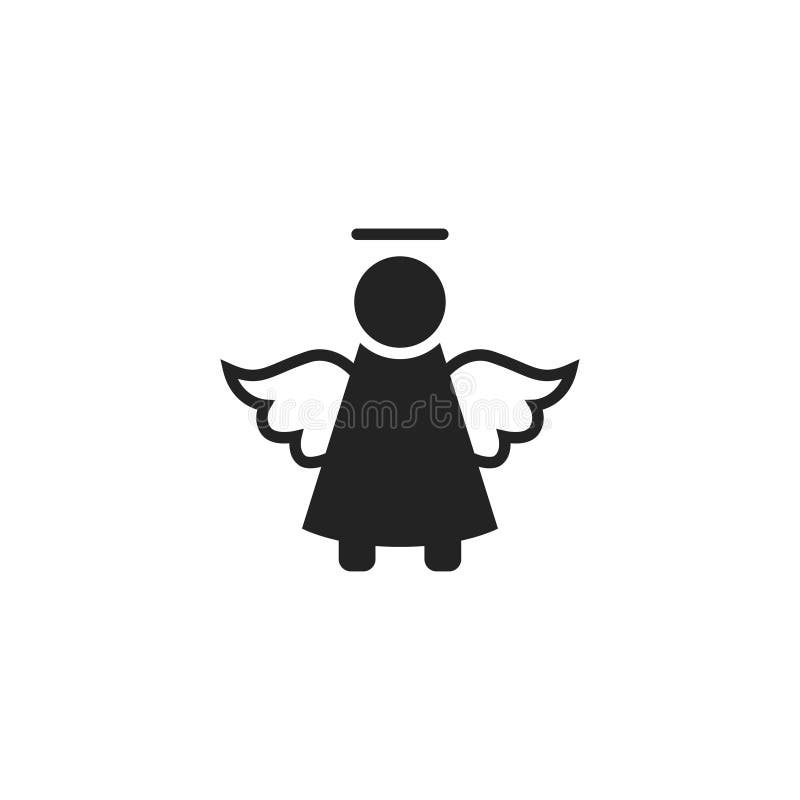 Angel Glyph Vector Icon, Symbole Ou Logo Illustration de Vecteur ...