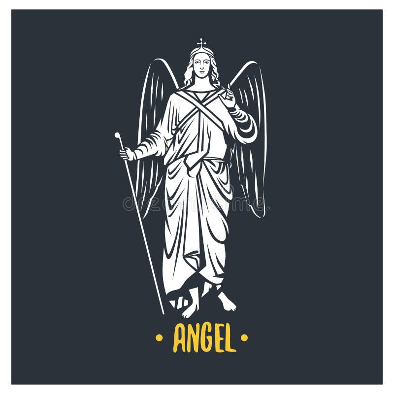 Angel god, illustration. stock vector. Illustration of muse - 115321330