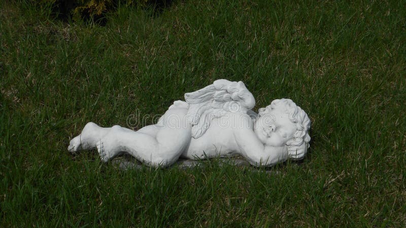 Angel on the grass. stock photo. Image of white, park - 204051696