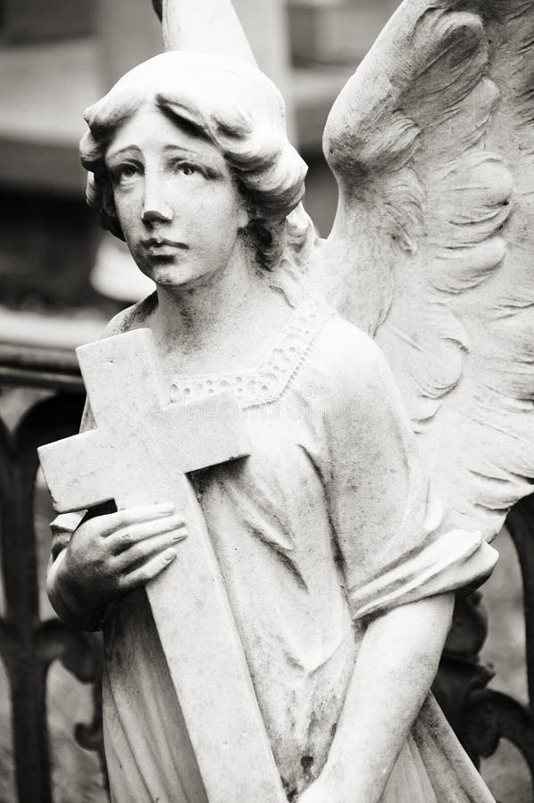 Angel in the graveyard stock image. Image of cupid, cemetery - 17072049