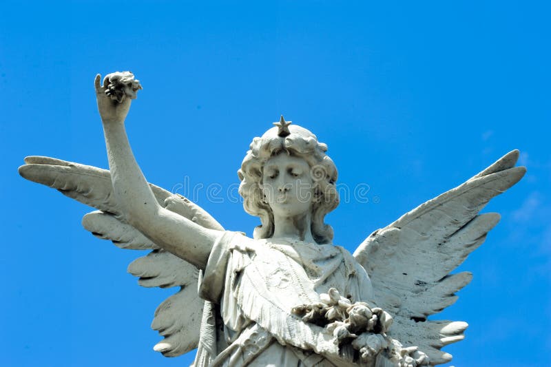 Old Crumbling Cherub Angel Statue Stock Photo - Image of face, artistic ...