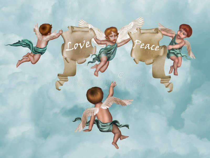 Group of Angels stock vector. Illustration of holy, guardian - 45599998