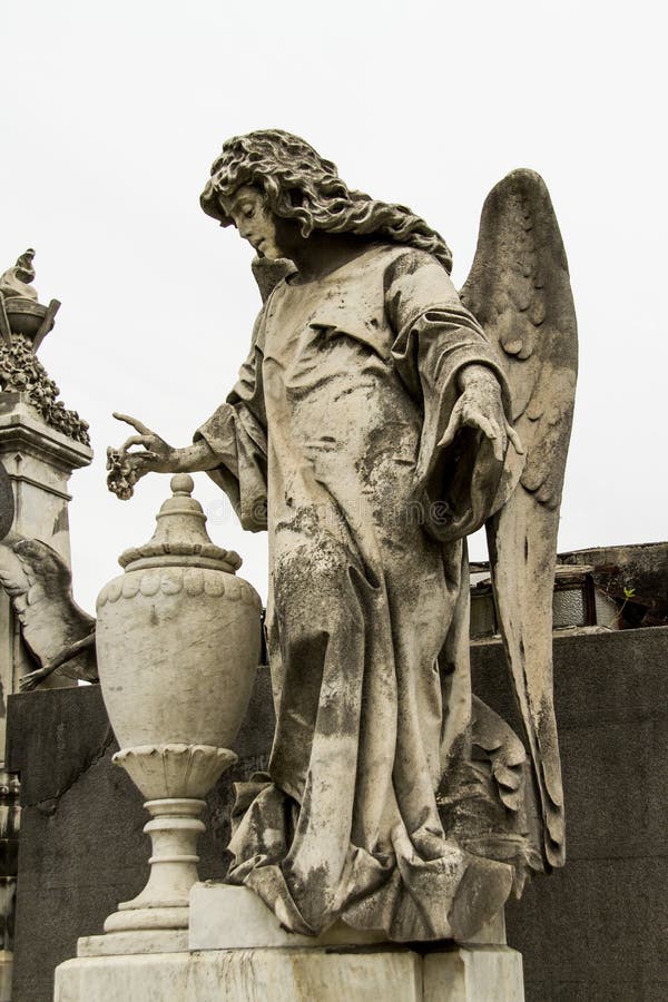 Angel Guarding the Graves of the Dead. Stock Photo - Image of church ...