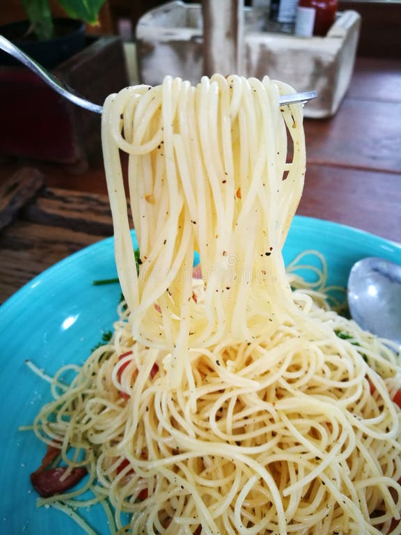 Angel hair stock image. Image of bacon, angel, delicious - 93677687