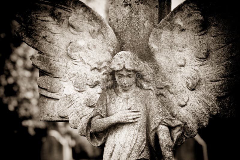 Old Crumbling Cherub Angel Statue Stock Photo - Image of face, artistic ...