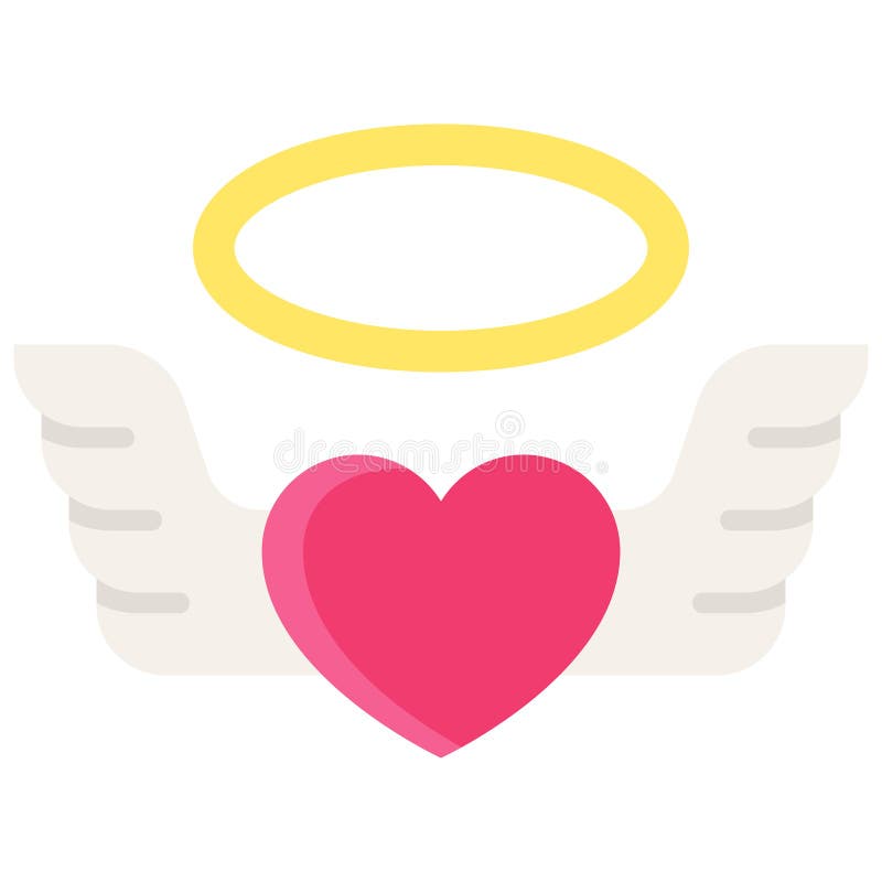 Angel Heart Icon, Love and Heart Vector Stock Vector - Illustration of ...