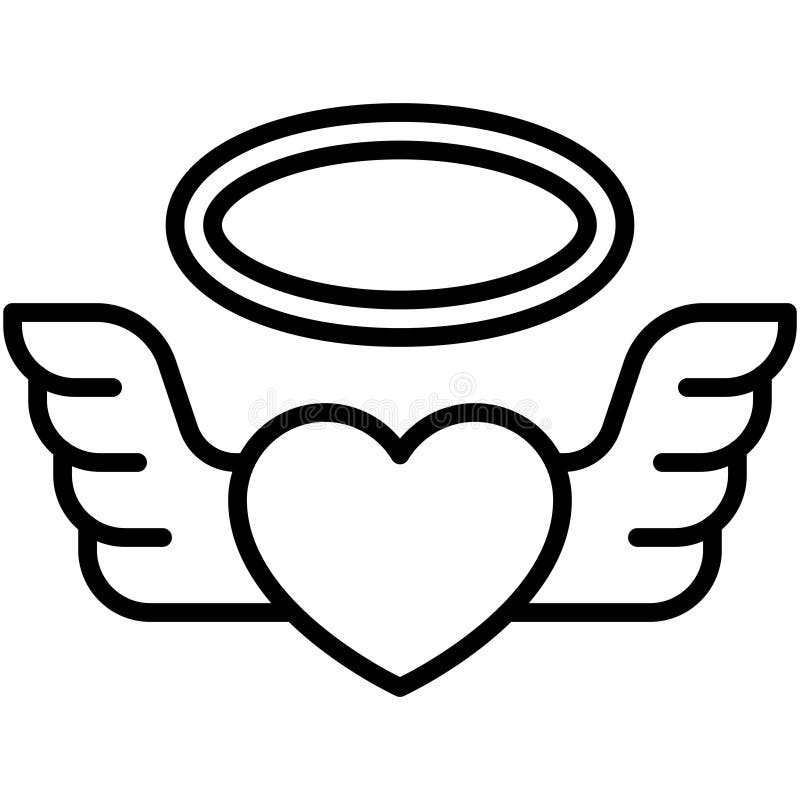 Angel Heart Icon, Love and Heart Vector Stock Vector - Illustration of ...