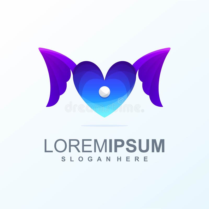 Angel heart logo design stock vector. Illustration of elegant - 154725294