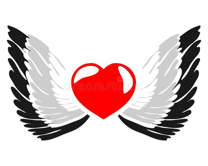 Angel and Heart Symbol for Love Stock Illustration - Illustration of ...