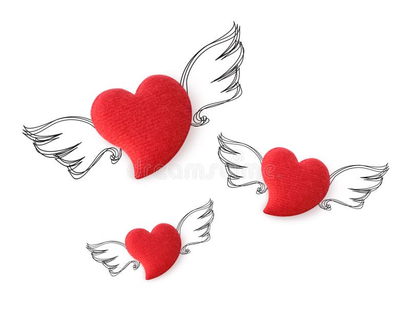 Angel with Hearts and Flowers Stock Vector - Illustration of character ...