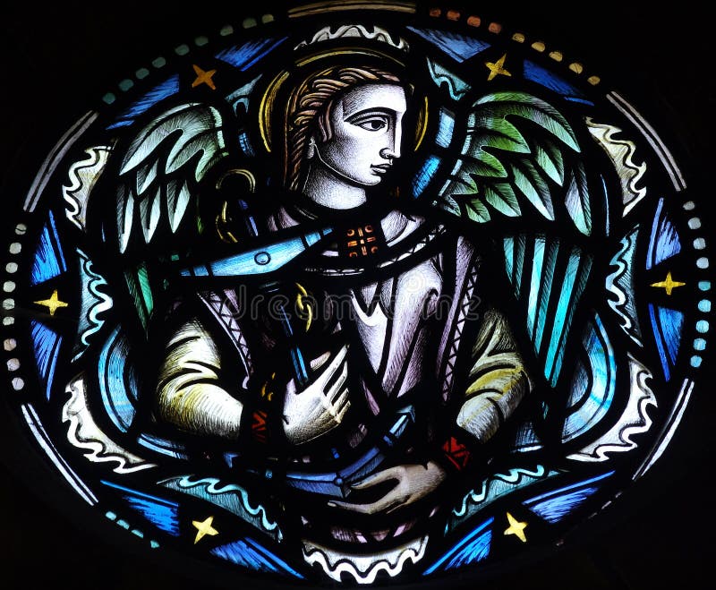 Angel holding an anchor stock image. Image of stained - 44948699