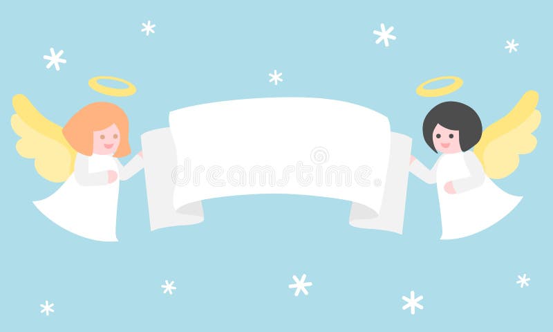 Angels Holding Signs Isolated Set Stock Vector - Illustration of angel ...
