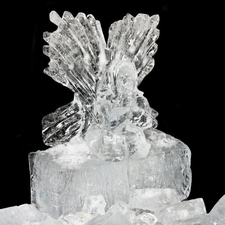 Angel in ice stock image. Image of decorated, sculpture - 7636831