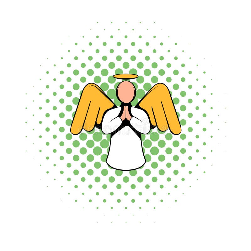 Angel icon, comics style stock illustration. Illustration of holy ...