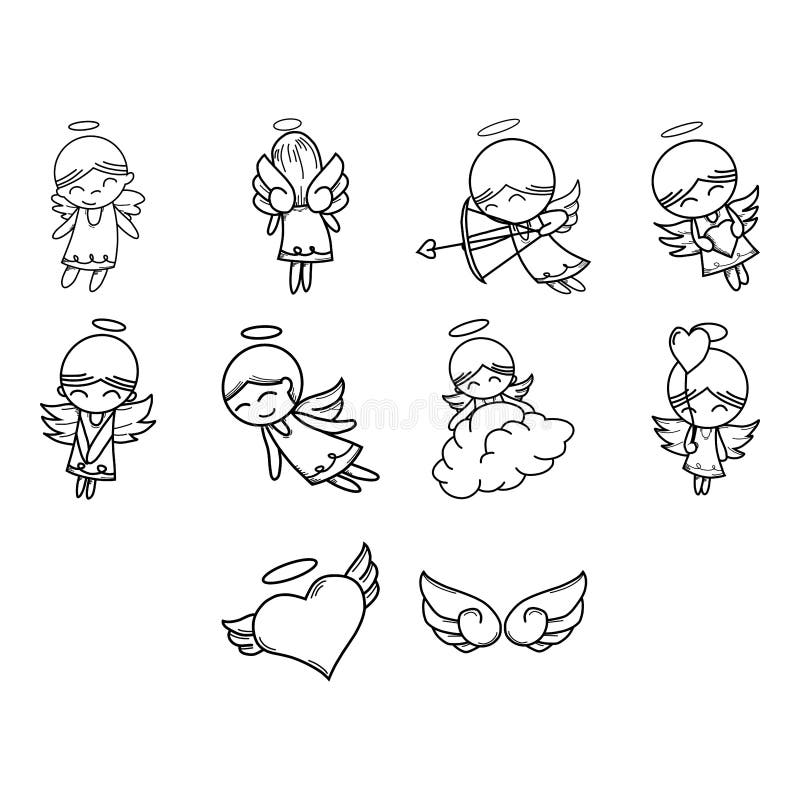 Angel icon set stock vector. Illustration of icon, design - 264809199