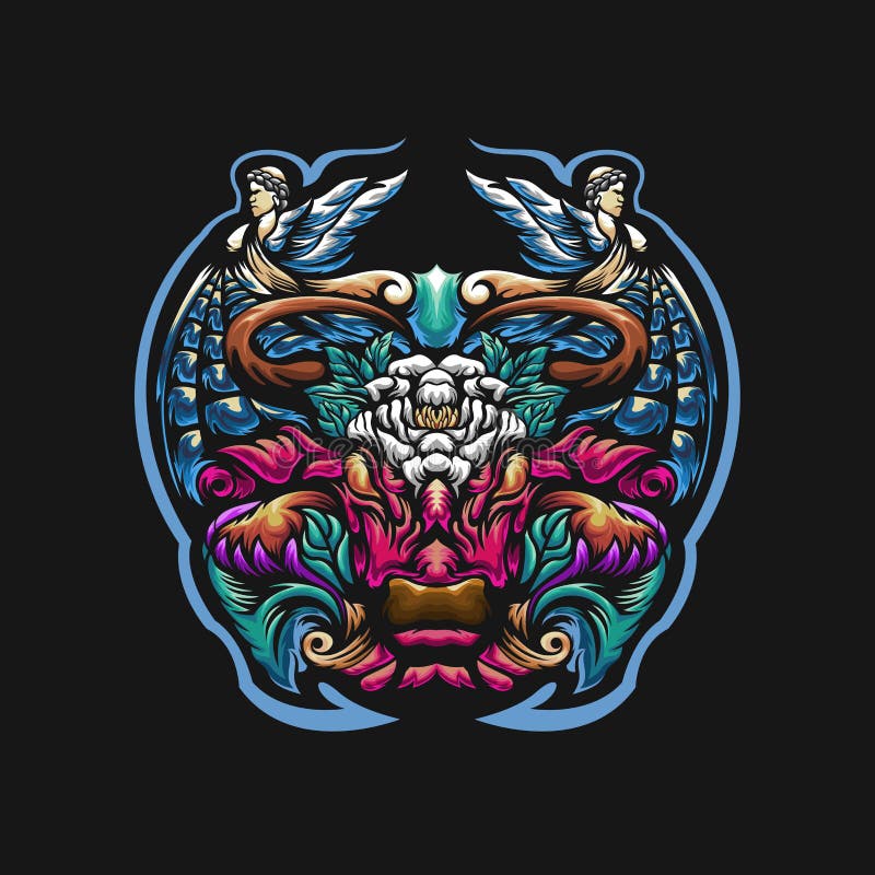 Angel stock vector. Illustration of ethnic, moon, doodle - 256560185