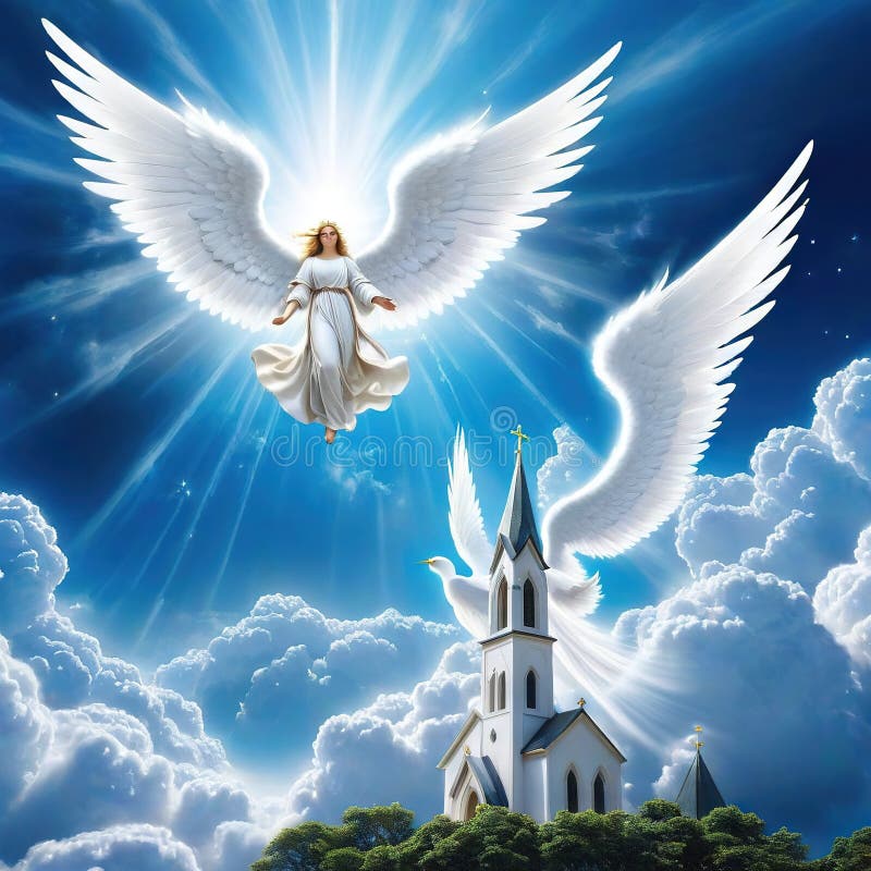 Angel Int the Made from Cloud Illustration Stock Illustration ...