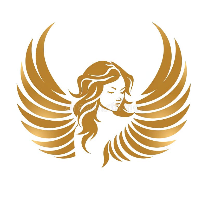 Angel Logo on White Background. Generative AI Stock Illustration ...