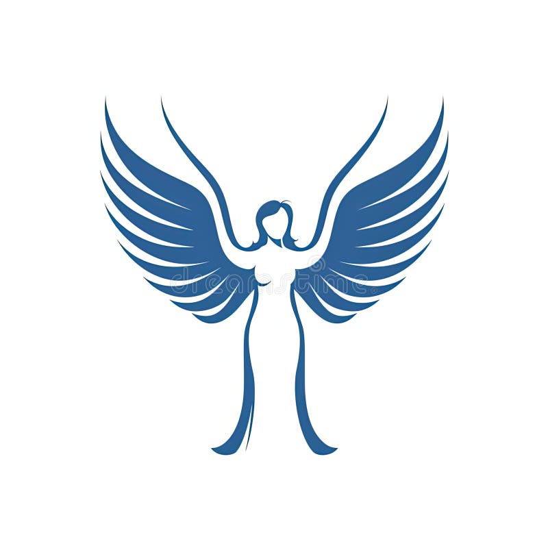 Angel Logo on White Background. Generative AI Stock Illustration ...