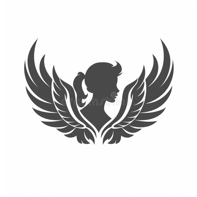 Angel Logo on White Background. Generative AI Stock Illustration ...