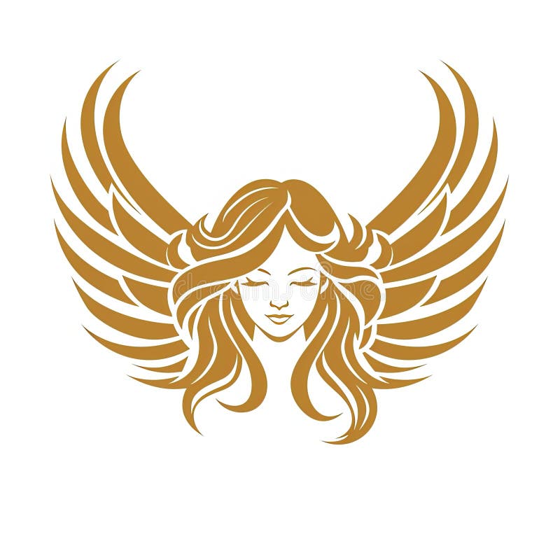 Angel Logo on White Background. Generative AI Stock Illustration ...