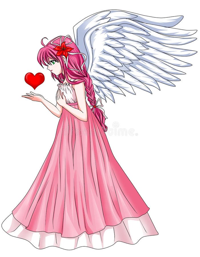 Angel With Love stock illustration. Illustration of drawing - 23946325