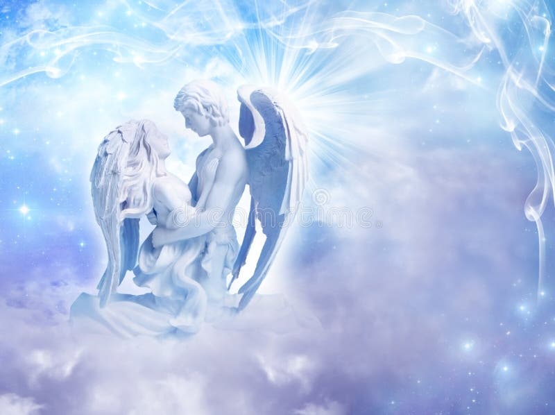 Two Angels In Love Drawing