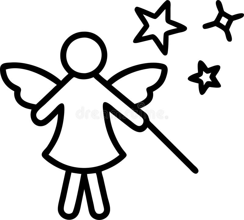 Angel with Magic Wand Vector Design Stock Vector - Illustration of ...