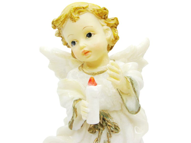 Angel Miniature Holding a Candle Stock Image - Image of light, religion ...