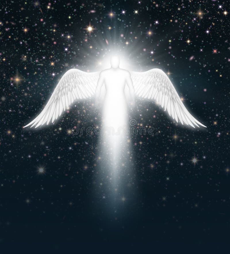 Angel in the Night Sky stock illustration. Illustration of wings - 51551449
