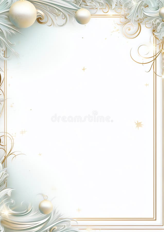 Angel Ornaments Watercolor Winter Border Stock Illustration ...