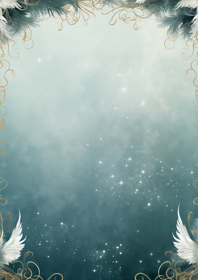 Angel Ornaments Watercolor Winter Border Stock Illustration ...