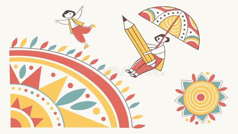 Angel with Pencil and Drawing Tools, Creativity and Inspiration Vector ...