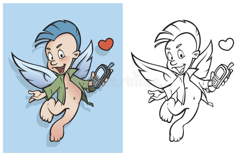 Angel phone stock vector. Illustration of connection - 11075176