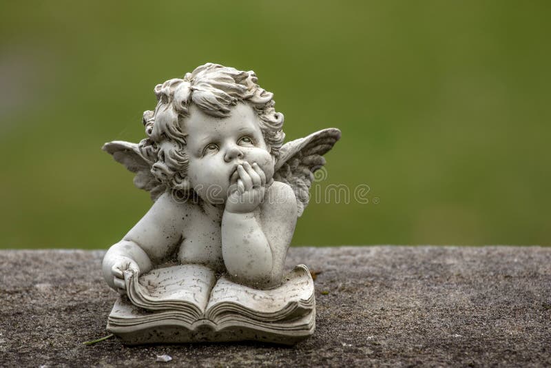Angel in reading a book stock image. Image of love, contemplate - 93214283