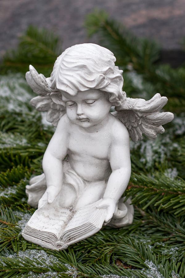 Angel reading a book stock image. Image of contemplate - 31307523