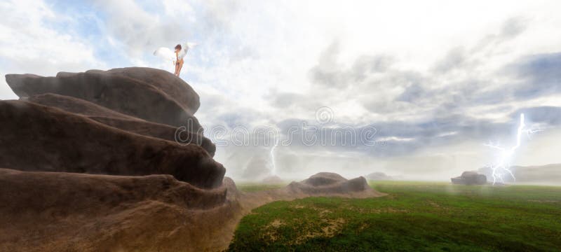 Weather Angel Thunder stock illustration. Illustration of ring - 28373263