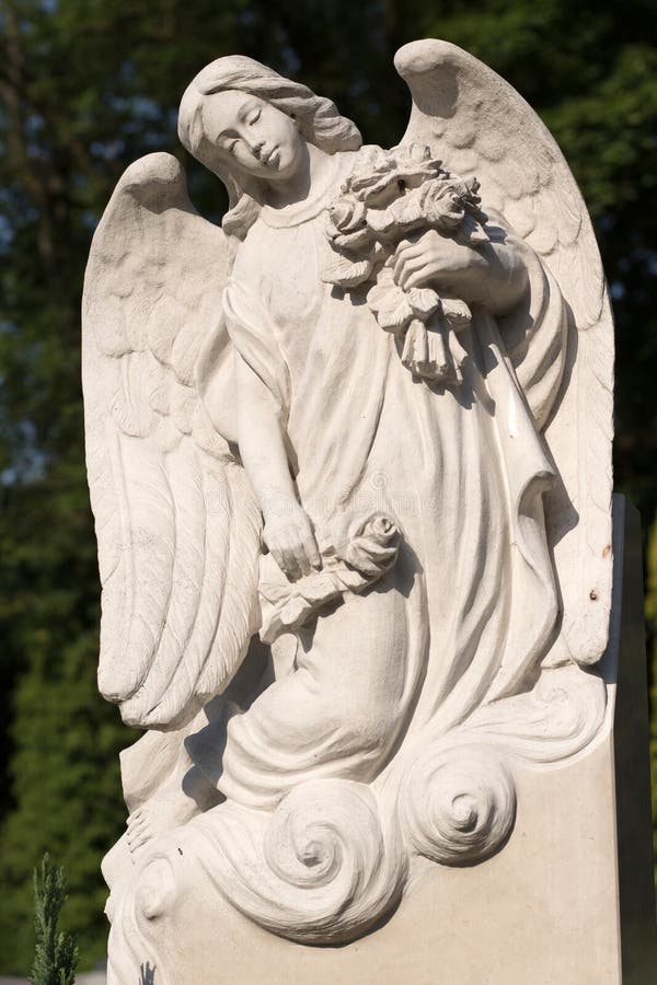 Angel with roses stock photo. Image of angel, feel, innocence - 64187570