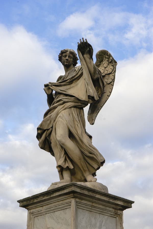 Angel Sculpture on St. Angelo Bridge Stock Image - Image of history ...