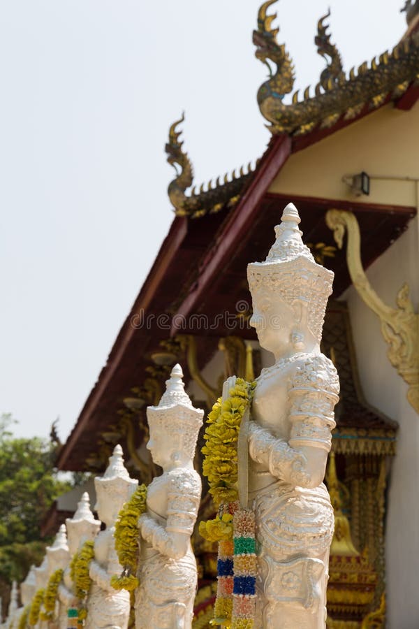 Angel Sculpture Statue in Asian Temple Stock Image - Image of statue ...