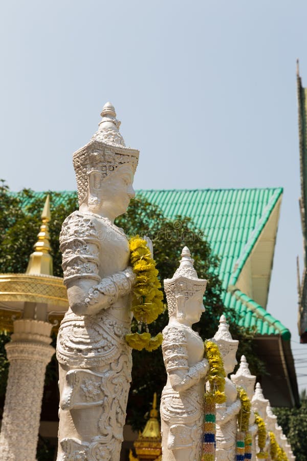 Angel Sculpture Statue in Asian Temple Stock Image - Image of statue ...