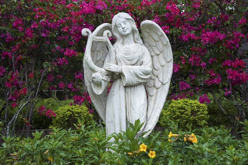 Angel Sculpture stock photo. Image of gardening, garden - 65272268