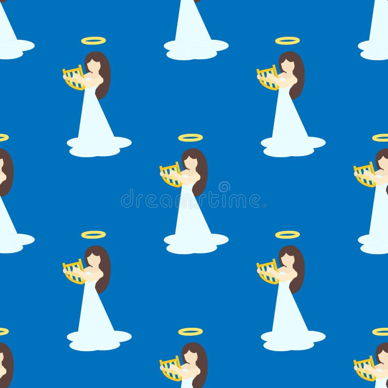 Angel seamless pattern stock vector. Illustration of gold - 143123175