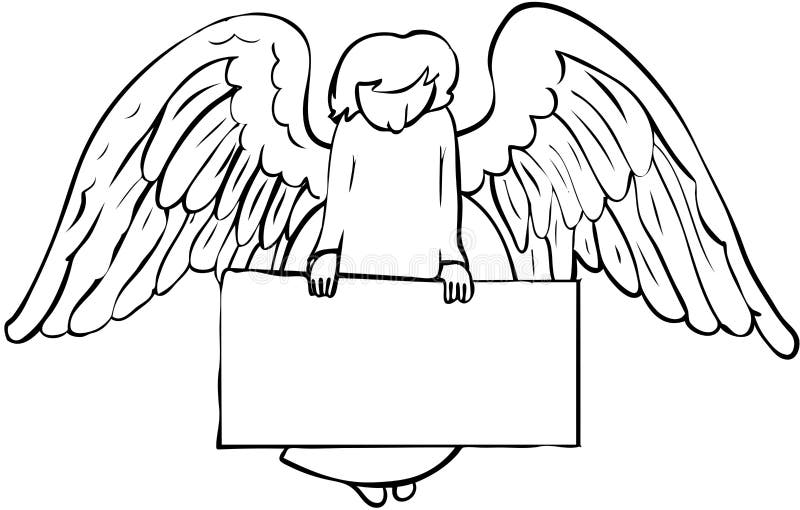 Cartoon Angel Holding Sign Stock Illustrations – 249 Cartoon Angel ...