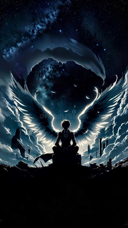 An Angel Sit on a Ruined Building Stock Photo - Image of ruined ...